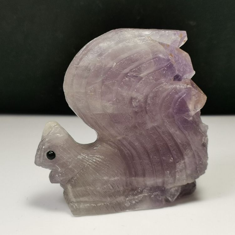 Lila Eichhörnchen Statue Amethyst Stein Ecureuil Améthyste (Neu (gemäss ...