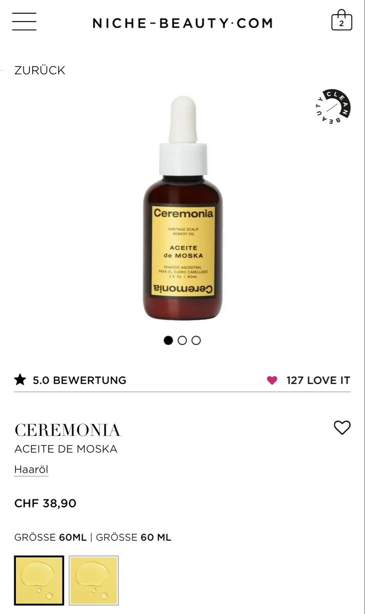 Ceremonia Aceite de Moska (Neu und originalverpackt) in Kloten für CHF ...
