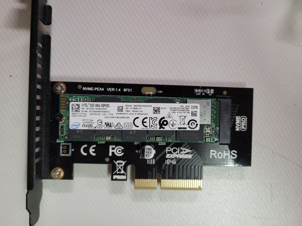 Intel 660p Series SSD 2TB m.2 NVME mit PCiE Karte | Kaufen auf Ricardo