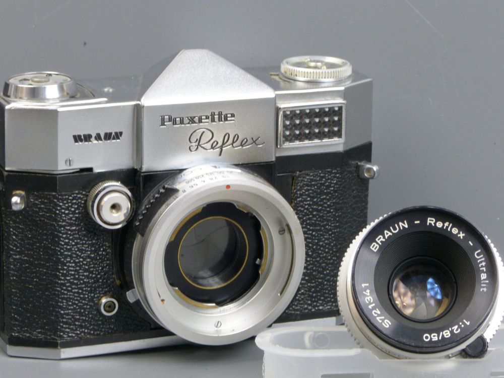 Objektiv Braun Reflex Ultralit 50mm F2.8 + Braun Paxette R. (Defekt) in ...