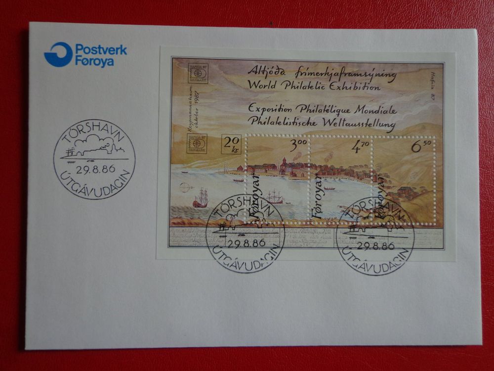 FDC 1986 BLOCK Färöer Inseln Dänemark Schiff Bateau (Neu (gemäss Beschreibung)) in Le Locle für ...