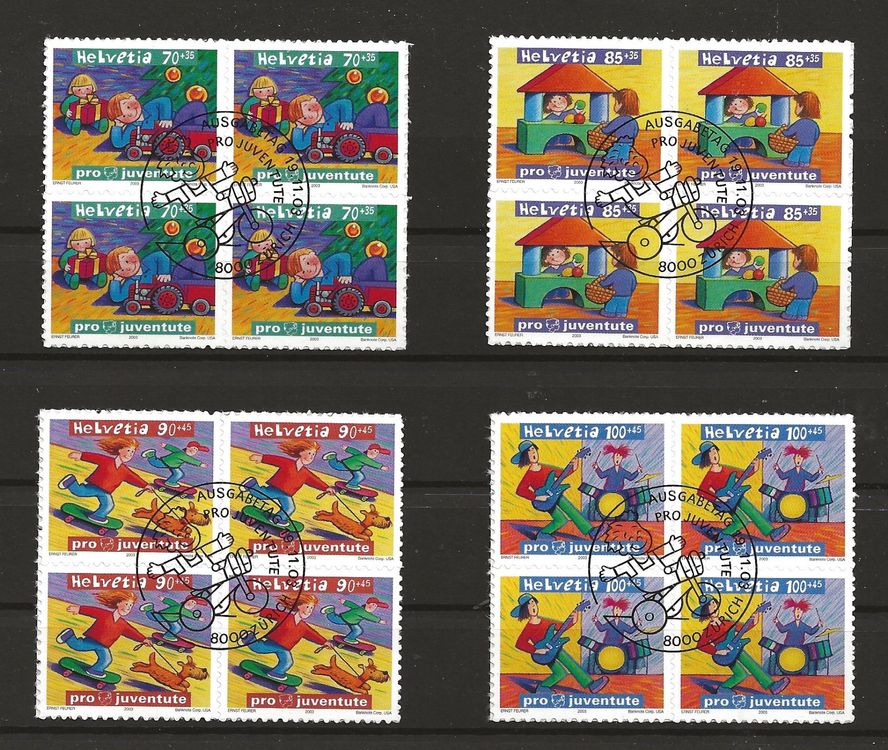 PJ Kat. J369B - J372B ET-gestempelt SBK Fr. 192.00 (Gebraucht) in Horw für CHF 18 – mit ...