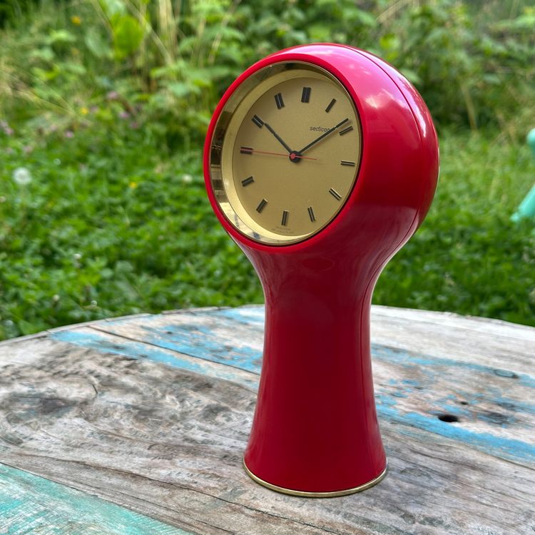 Rare Red SECTICON Mid Century Clock by Angello Mangiarotti (Gebraucht ...