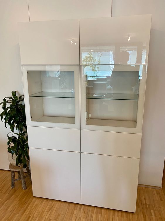 Imagedetailikea Besta Vitrine Hochglanz Wei Mit Glas In 22763 Hamburg For 8500 2022 09 01818610