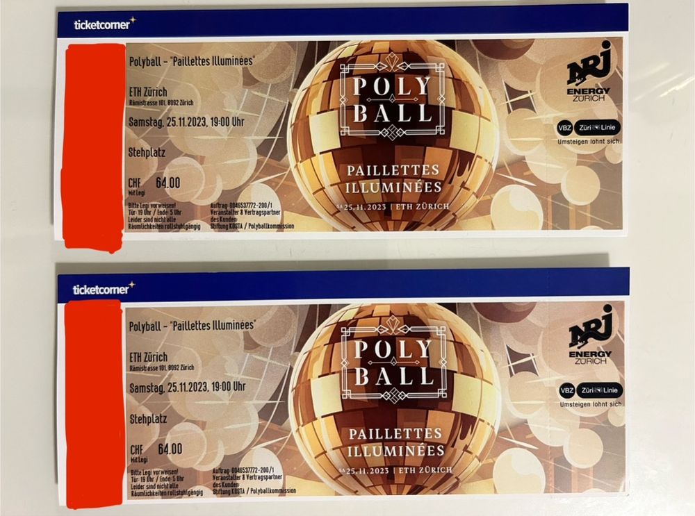 Verkaufe 2 Tickets für den Polyball - Paillettes Illuminées (Neu ...