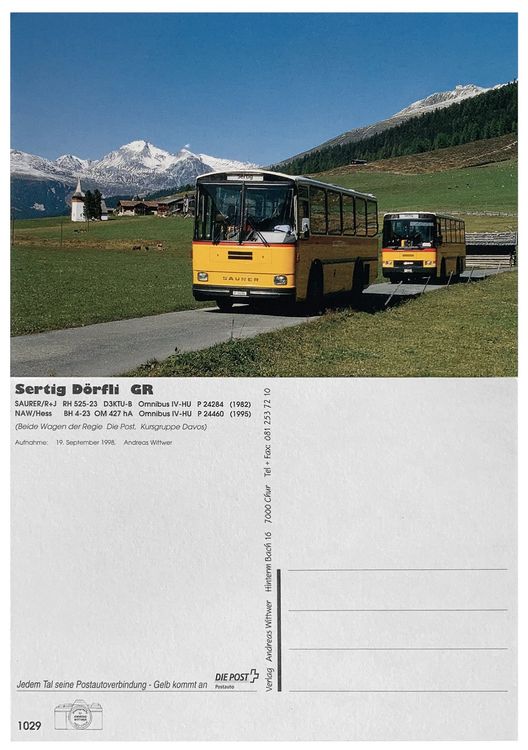 Sertig Dörfli Davos Graubünden Postauto SAURER RH NAW BH4-23 | Kaufen auf Ricardo