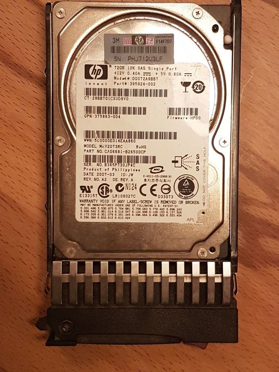 HP Server HDD 72 GB SAS SFF (Gebraucht) in Roggwil für CHF 32 – mit ...