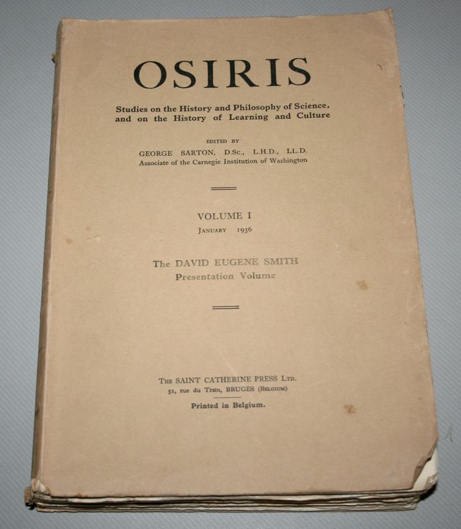 OSIRIS Studies on the History and Philosophy of Science 1936 (Gebraucht ...