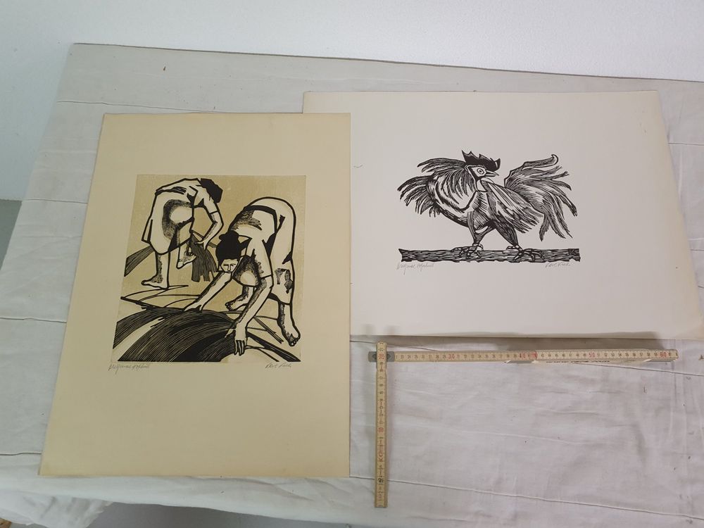 2x Original KREBS Karl Holzschnitt signiert (Gebraucht) in Aeschau für CHF 1 – mit Lieferung auf ...