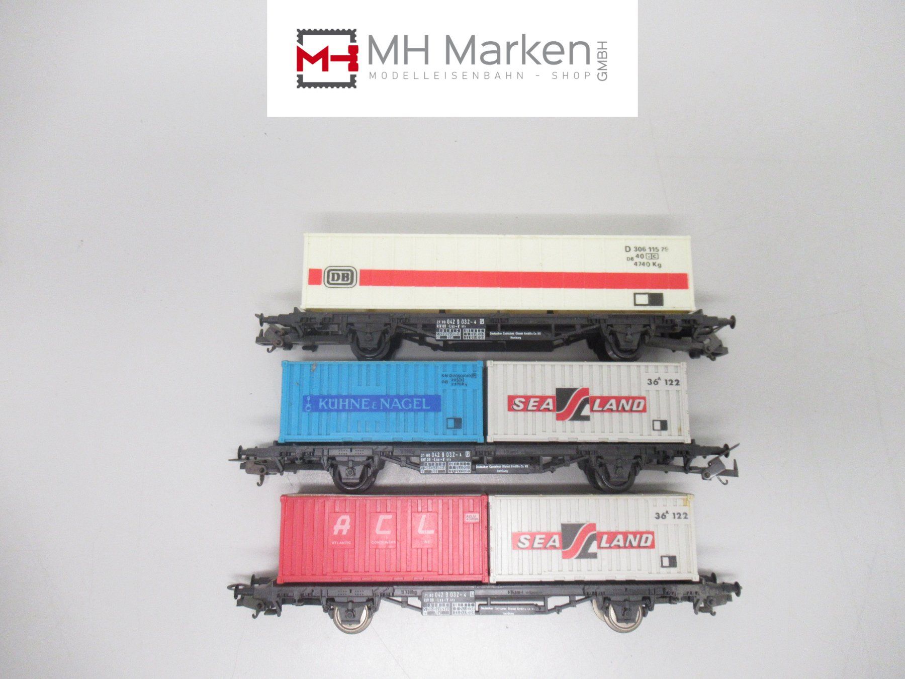 Lima 3er Set Containertragwagen Deutsche Bahn ohne OVP DC H0 (Gebraucht ...