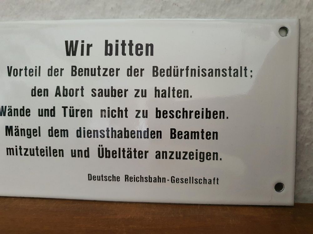 Emailschild Vorsicht Achtung Bahn Zug Tram Emaille Schild | Kaufen auf Ricardo