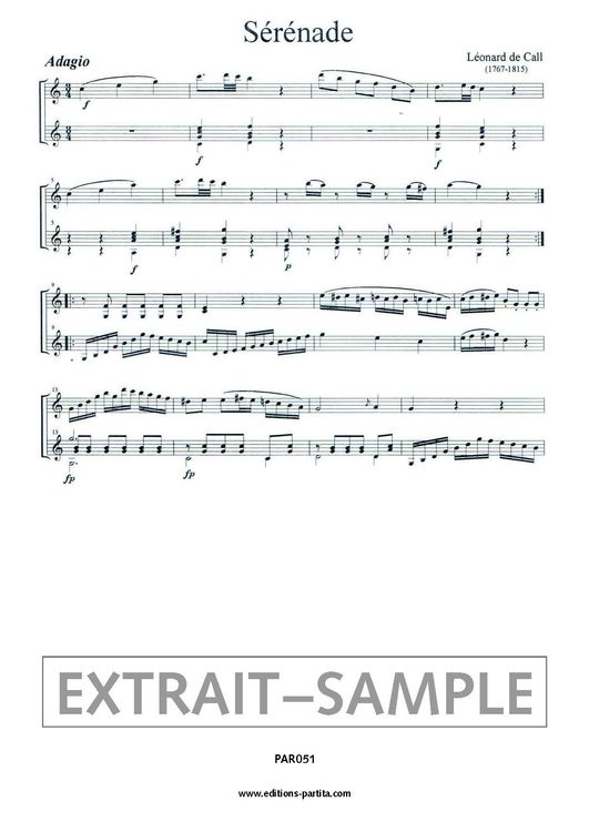 L. DE CALL – Sérénade en Do majeur (Neuf (Voir description)) à St ...