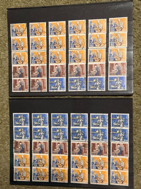 60 Briefmarken Schweiz: Berufe (Koch, Schreiner, Käser) (Gebraucht) in ...