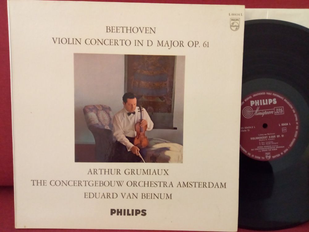 BEETHOVEN: Violinkonzert, Arthur GRUMIAUX; LP Philips (Gebraucht) in Möriken AG für CHF 2 – mit ...