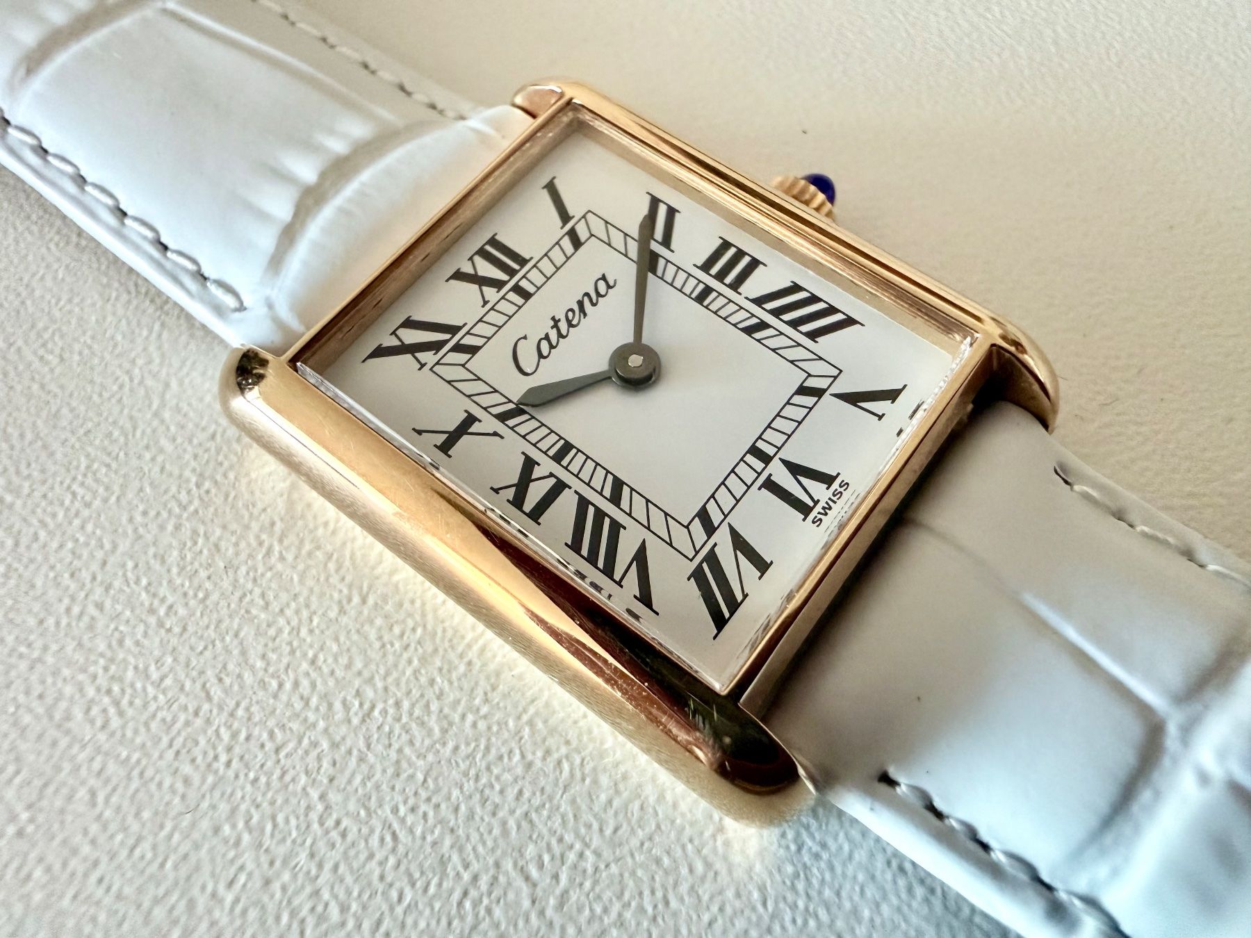 CATENA « Tank » type, MEDIUM, Steel/Gold, Mechanical, Swiss (Neuf avec ...