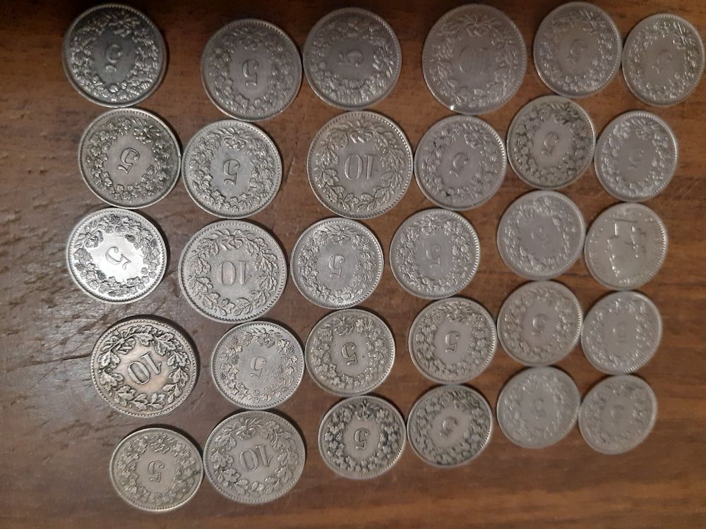 Schweiz, Lot 30 Münzen, 5 Rp. und 10Rp.ver.Jah , Erh.s.scan | Kaufen auf Ricardo