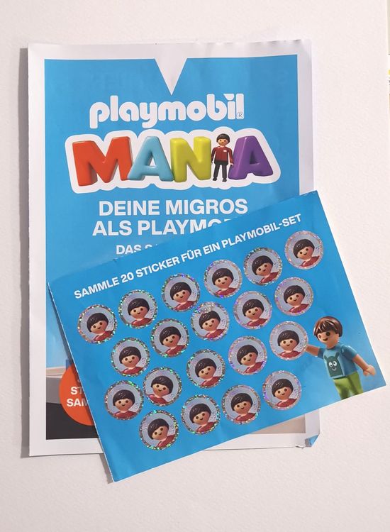 Migros Playmobil Mania 20 Sticker (eine volle Karte) (Neu (gemäss Beschreibung)) in Thalwil für ...