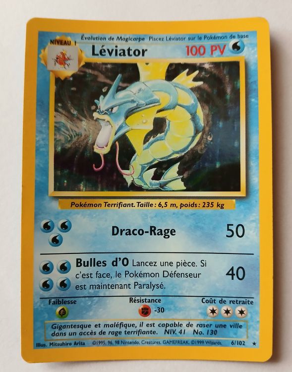 Carte Pokémon Léviator Holo FR 1999 RARE (Gebraucht) in Les Sciernes d ...