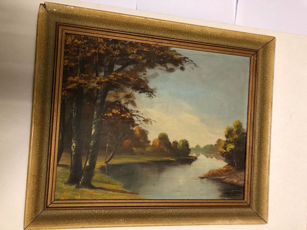 Marnot Landschaftsgemälde Fluss, Bäume (Gebraucht) in Hirzel für CHF 15 ...