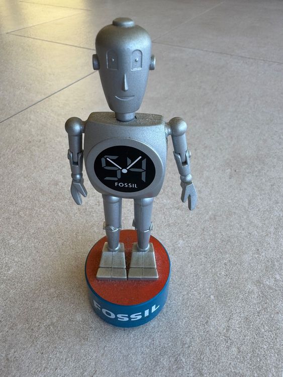 FOSSIL Watch BIG TIC RETRO Promotinal Push Toy Robot Figure (Gebraucht ...