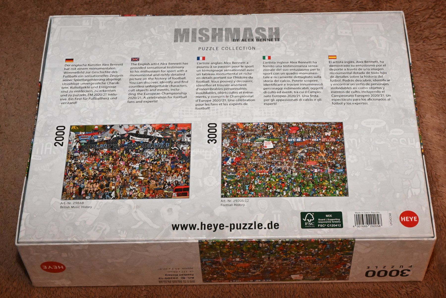 HEYE 3000er Puzzle…FOOTBALL HISTORY… MISHMASH VON A. BENNETT (Gebraucht ...