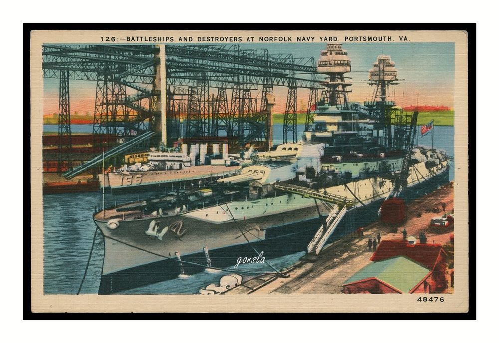 NORFOLK 1940 "Base Militaire" Battleships And Destroyers | Kaufen auf Ricardo