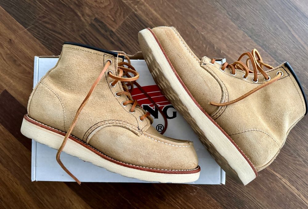 RED WING MOC TOE 8173 Stiefel Schuhe beige Wildleder d.G 42 (Gebraucht ...