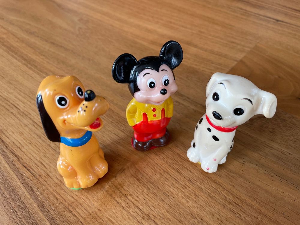 3x Vintage Disney Spitzer Mickey/Pluto/Dalmatiner WDP 70er | Kaufen auf Ricardo