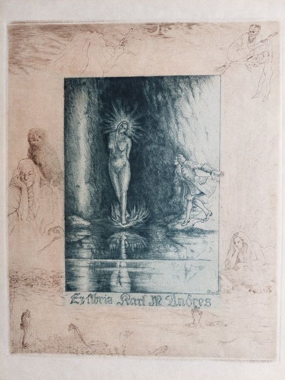 Exlibris Ernst Emil Ebner - Original Radierung Erotik (Gebraucht) in ...