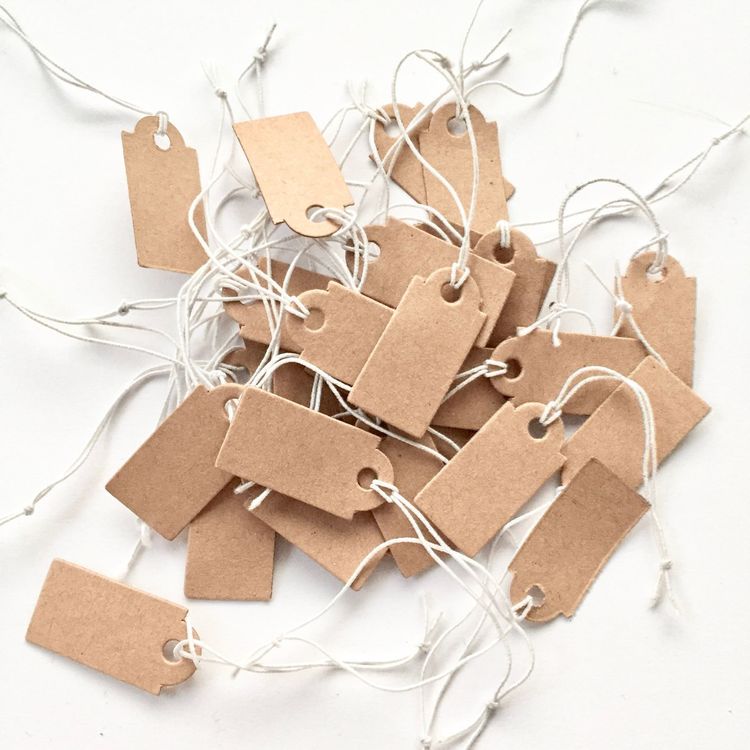 100 Etiketten mit Gummiband Kraftpapier | Kaufen auf Ricardo