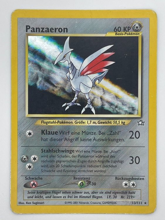 Panzaeron 13/111 Holo Rare Pokémon Neo Genesis | Kaufen auf Ricardo