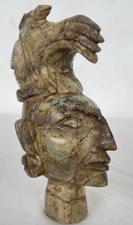 Rarität feiner antiker Mexiko Stein Kopf - Figur 14 cm | Kaufen auf Ricardo