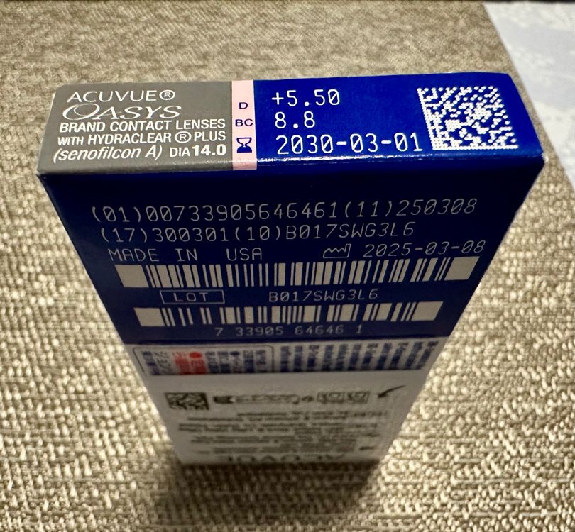 Lentilles de contact ACUVUE OASYS +5.5 (Neuf avec emballage d'origine ...