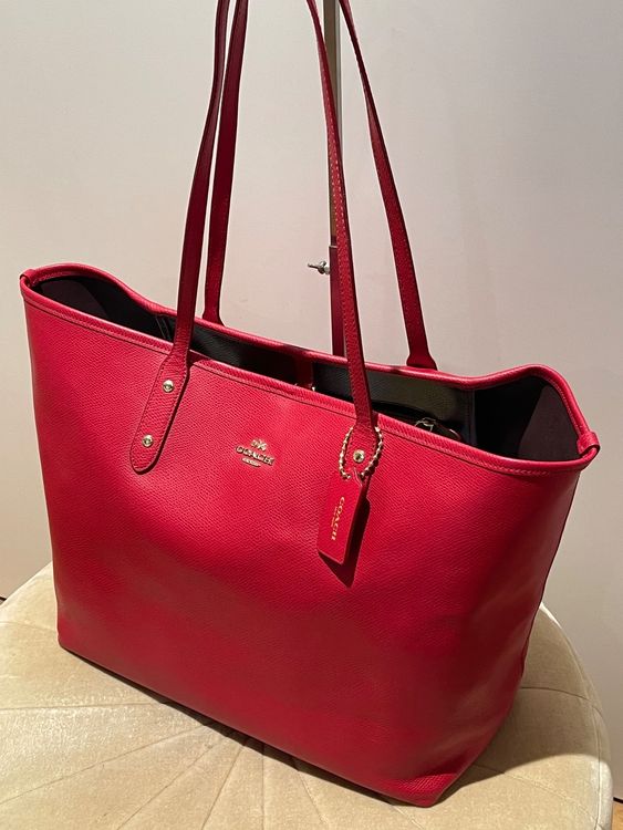 COACH SHOPPER TASCHE MEGA LEDER ROT SCHÖN | Kaufen auf Ricardo