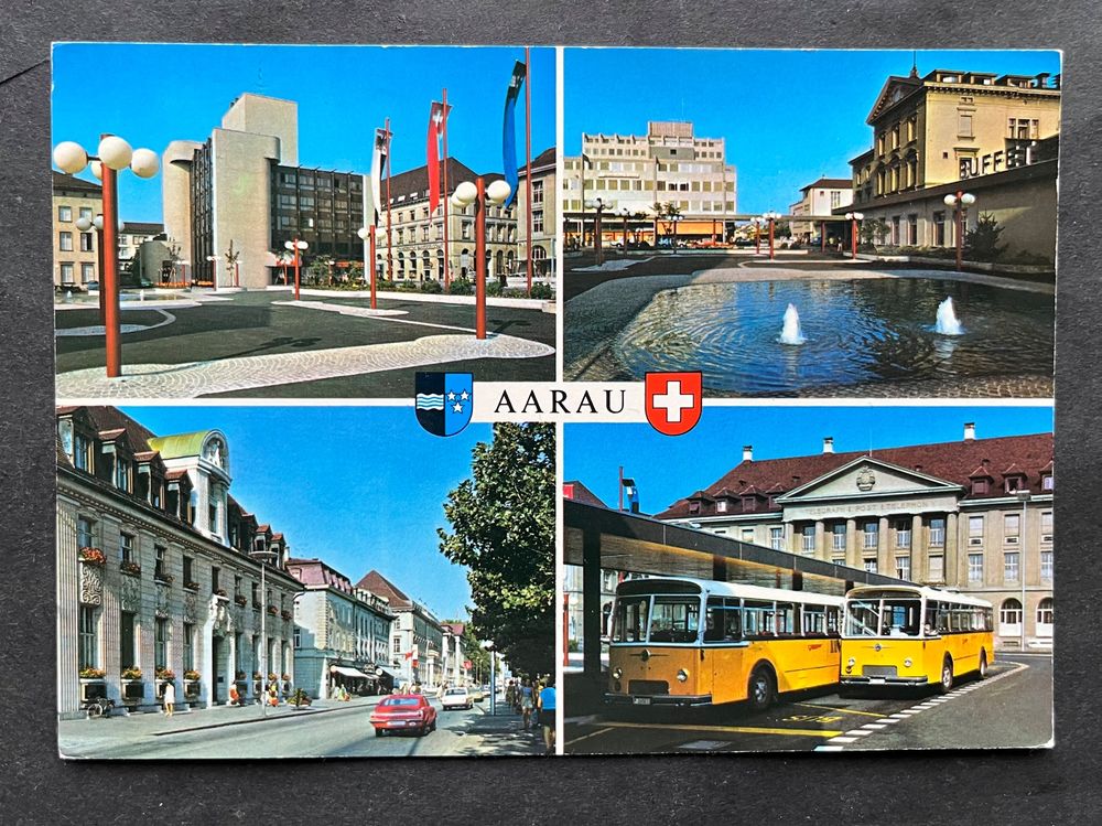 Aarau beim Bahnhof/ 4 Ansichten/ Postauto | Kaufen auf Ricardo