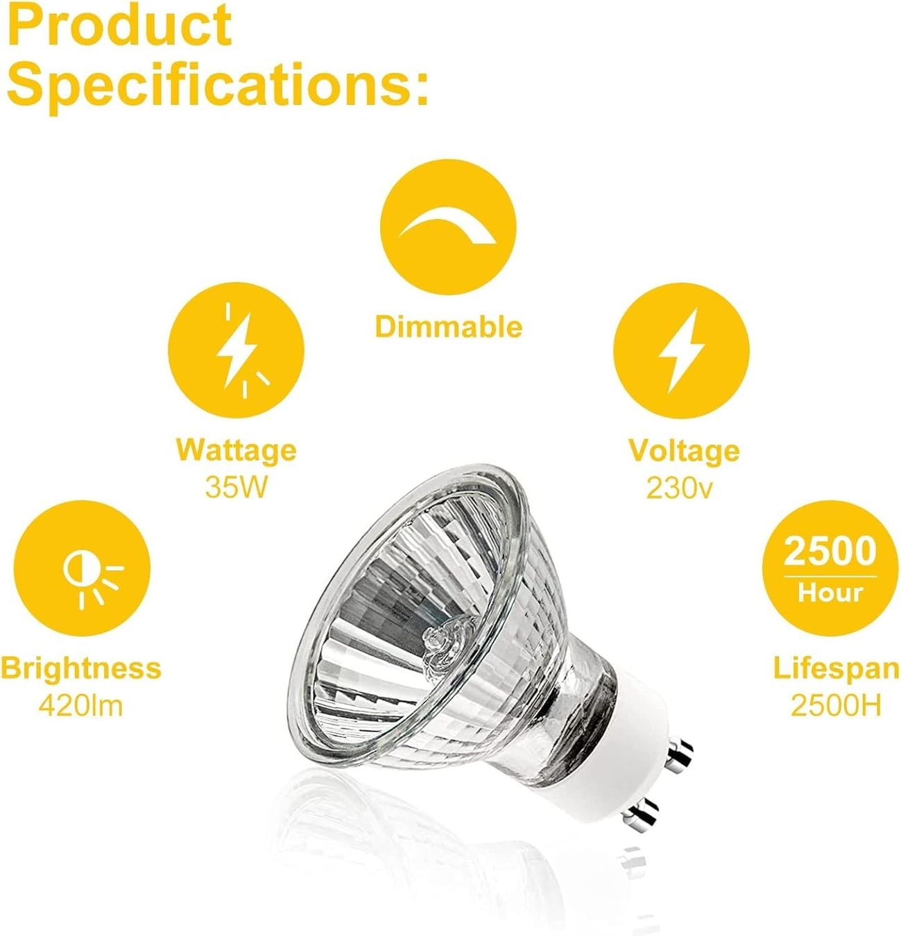 6 Stück GU10 Halogenstrahler 230V 35W Halogen Reflekto (Neu (gemäss ...