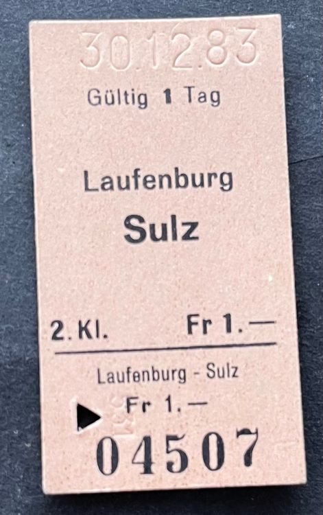 Laufenburg Sulz/ Billett 1983 (Gebraucht) in Wabern für CHF 2 – mit Lieferung auf Ricardo kaufen