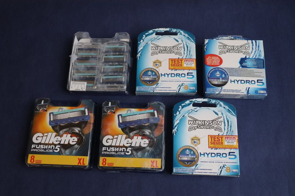 3x 8 Gillette Fusion 5 Proglide und 3x 8 Wilkinson Hydro5 (Neu (gemäss ...
