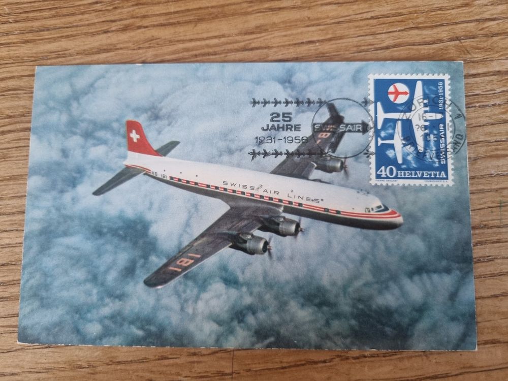 1956 Maximumkarte Swissair (Gebraucht) in Arni AG für CHF 20 – mit Lieferung auf Ricardo kaufen