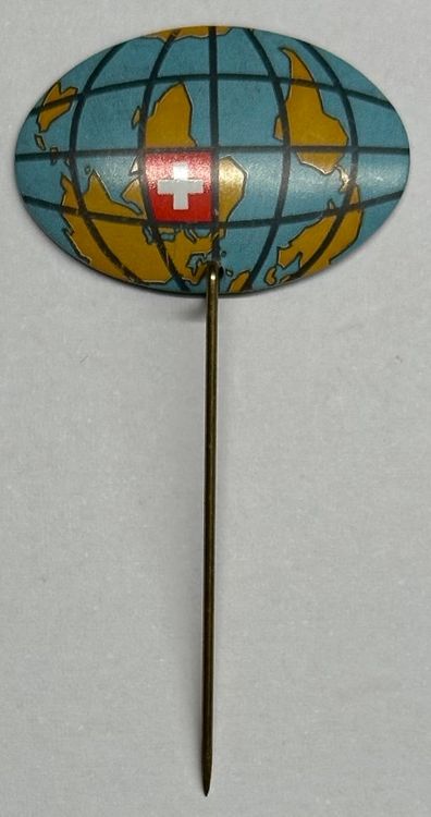 seltene Anstecknadel mit Schweizer Kreuz auf Weltkarte | Kaufen auf Ricardo