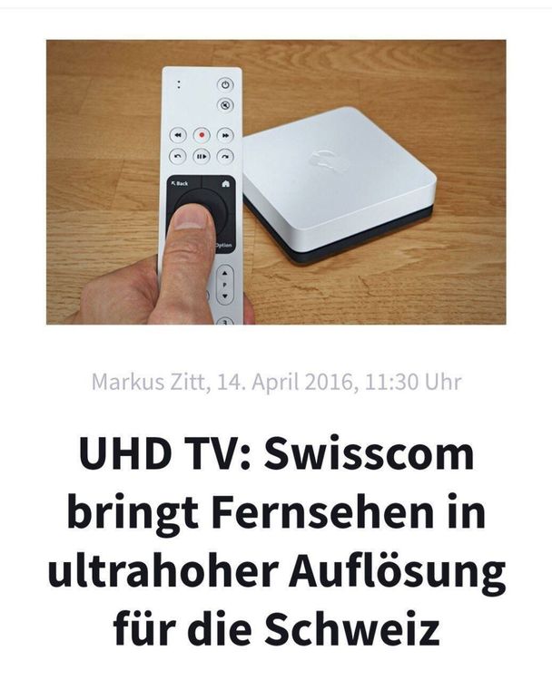 Swisscom TV UHD Box (Neu und originalverpackt) in für CHF 79 – mit ...