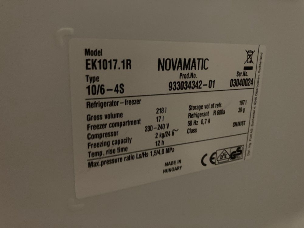 Kühlschrank Novamatic Fust EK 1017.1R | Kaufen auf Ricardo