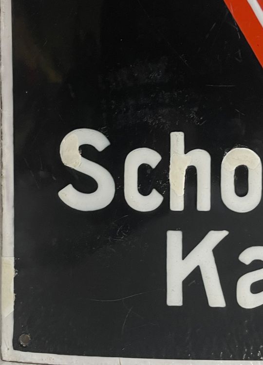 Egget Schokolade Kakao Email Schild aus der Zeit (Gebraucht) in Root ...