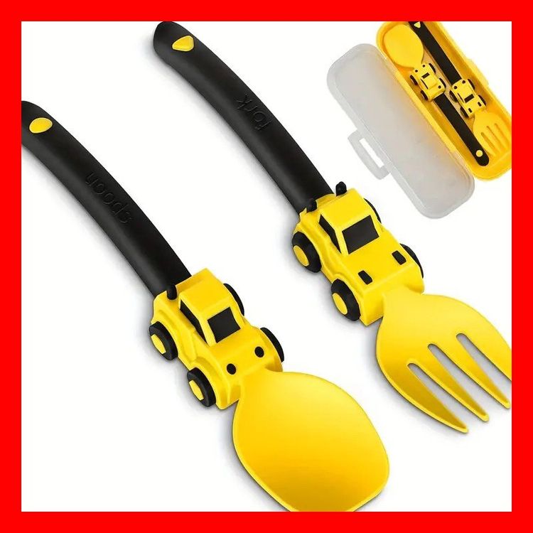 Kinderbesteck Baustelle Bagger Kran Löffel Gabel Kind Kies (Neu und ...
