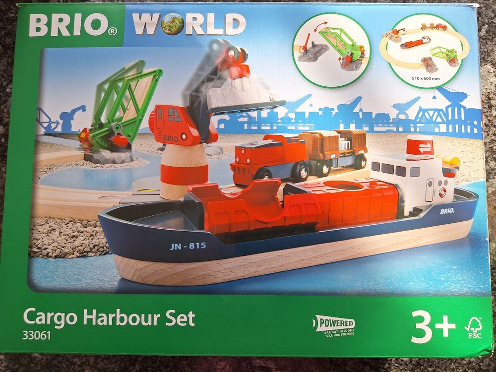 BRIO World Cargo Harbour Set 33061, Frachtschiff (Neu (gemäss ...