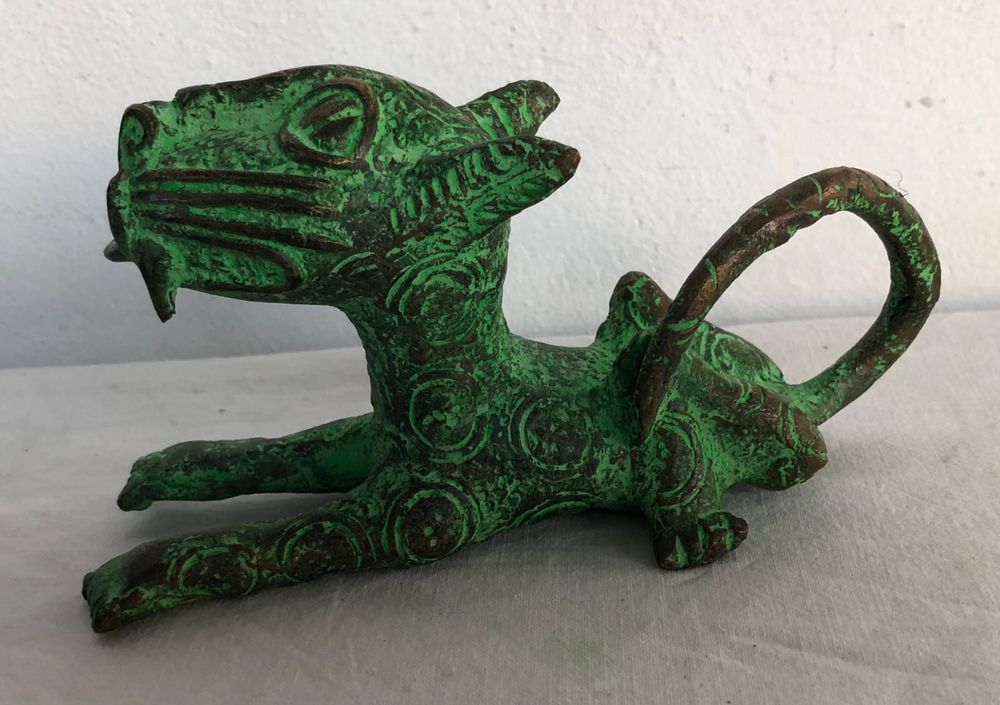 feiner alter Leopard Bronze Benin Länge 15,5 cm | Kaufen auf Ricardo