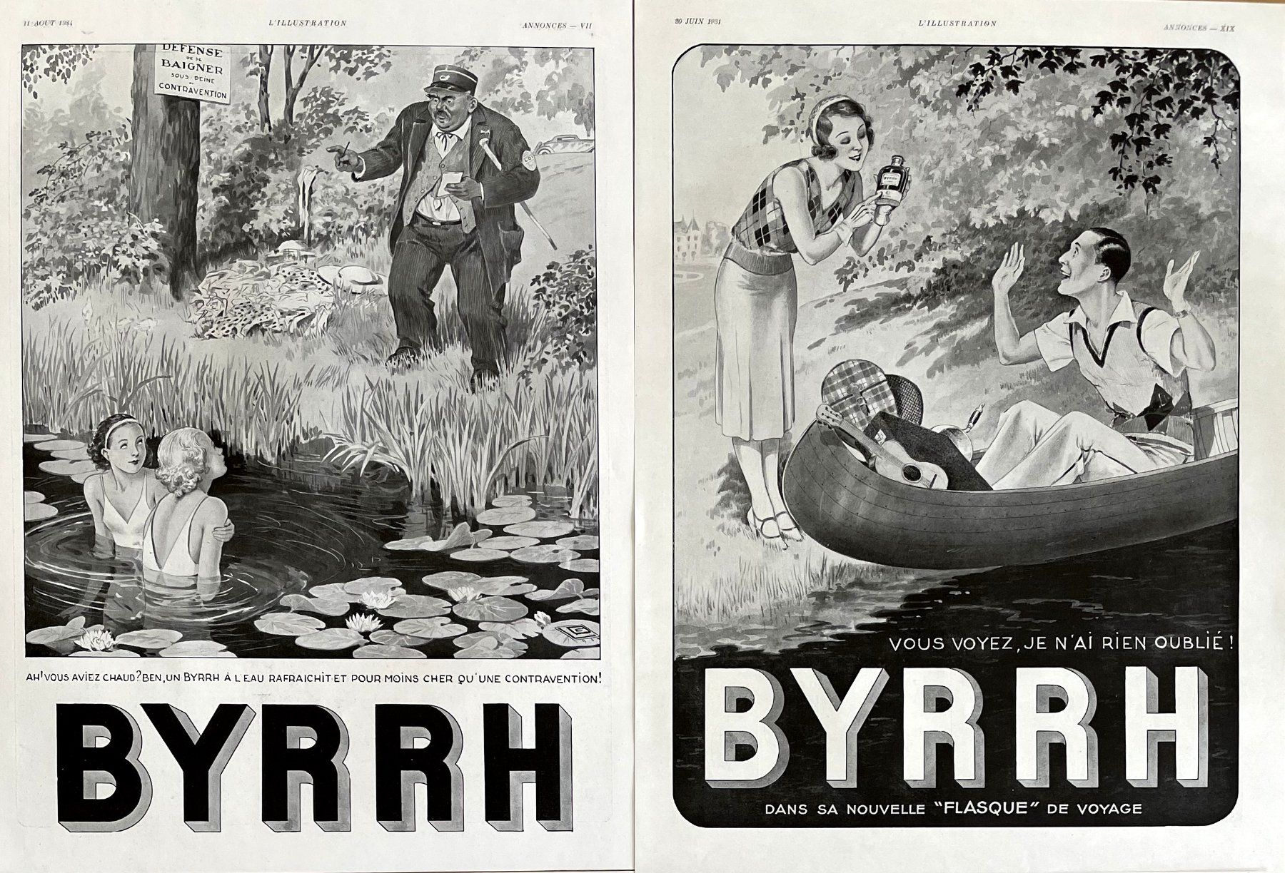 Byrrh Apéritif - 4 alte Werbungen / Anciennes réclames 1931 (Gebraucht ...