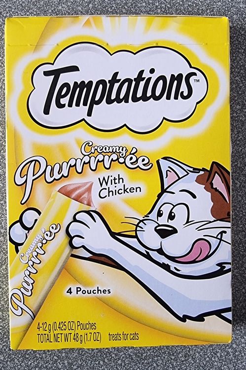 Katzenfutter- 4 Temptations Puree / Dreamies Creamy Huhn (Neu (gemäss ...