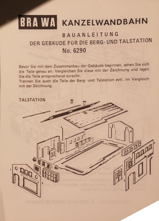 Brawa Kanzelwandbahn Gebäudebausatz 6290 H0 (Neu und originalverpackt ...