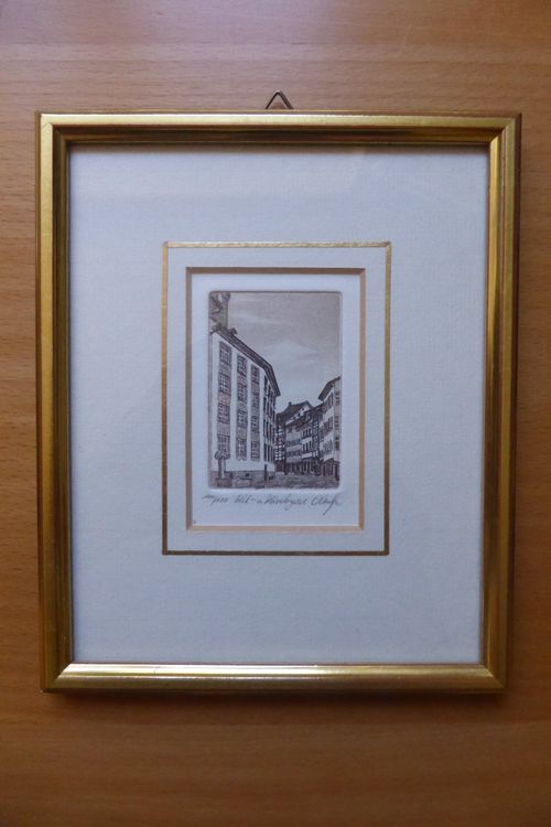 Kleiner Stich von Wil/SG v Kirchgasse - Rahmen handvergoldet | Kaufen auf Ricardo